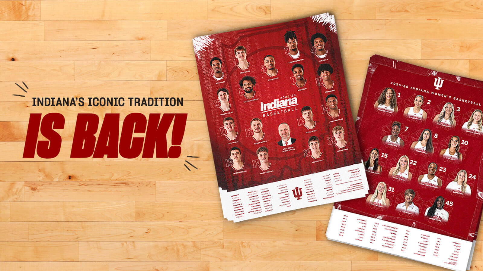 IU men's and women's basketball floating heads 2025-26 schedule posters ...